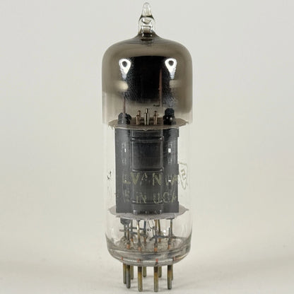 (1) Tested Sylvania 12BH7 Tube Black Oval Plates Top Square Halo Twin ...